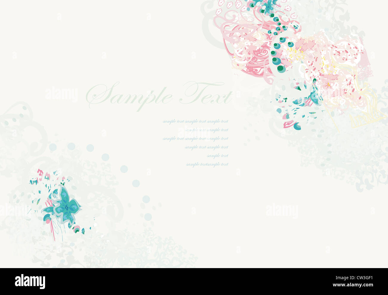 abstract floral invitation card with flowers Stock Photo - Alamy