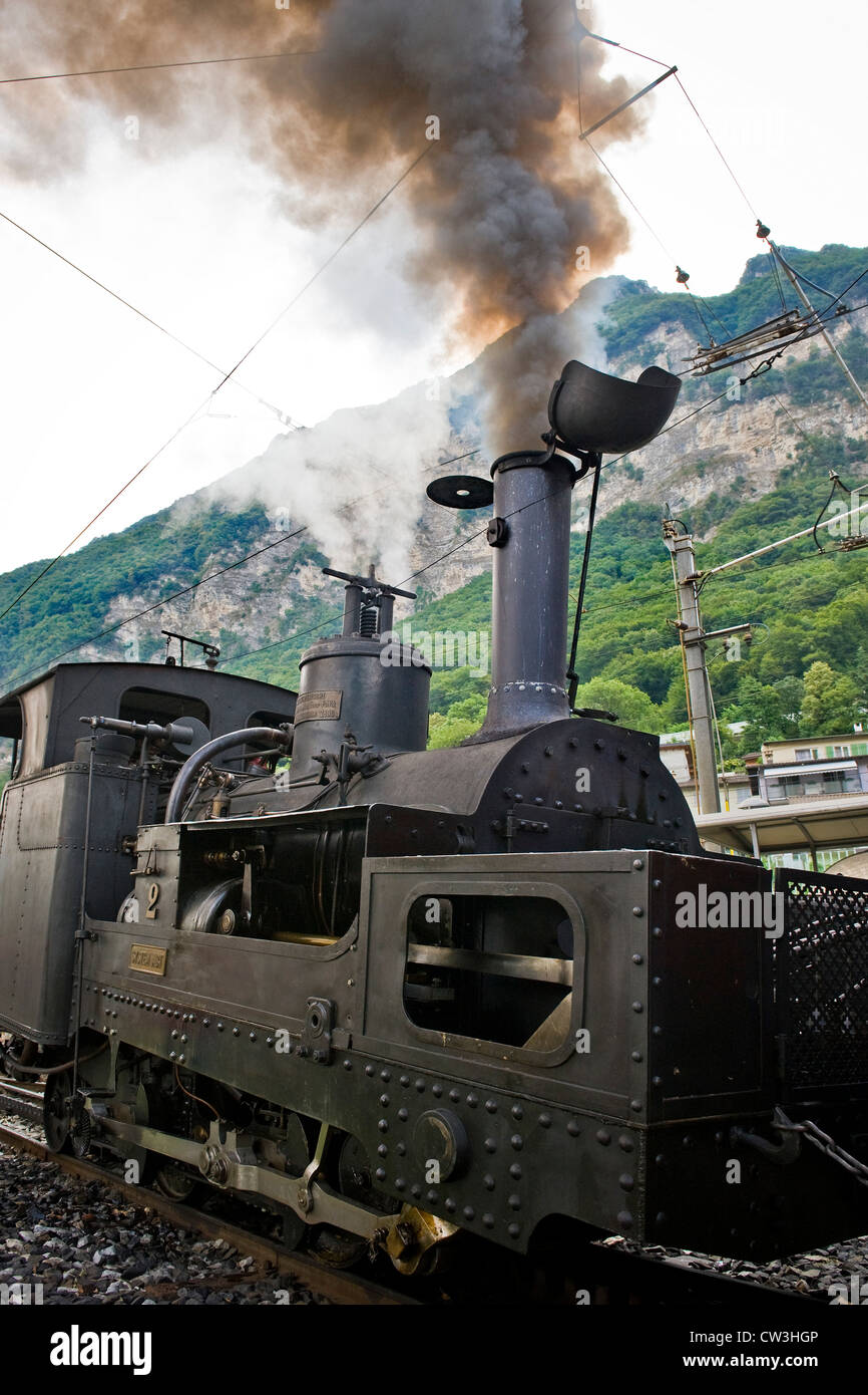 Switzerland, Canton Ticino, Monte Generoso Railway, steam train Stock ...