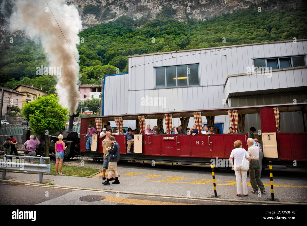 Switzerland, Canton Ticino, Monte Generoso Railway, steam train Stock ...