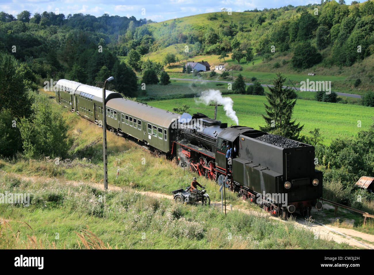Retro steam train Stock Photo - Alamy