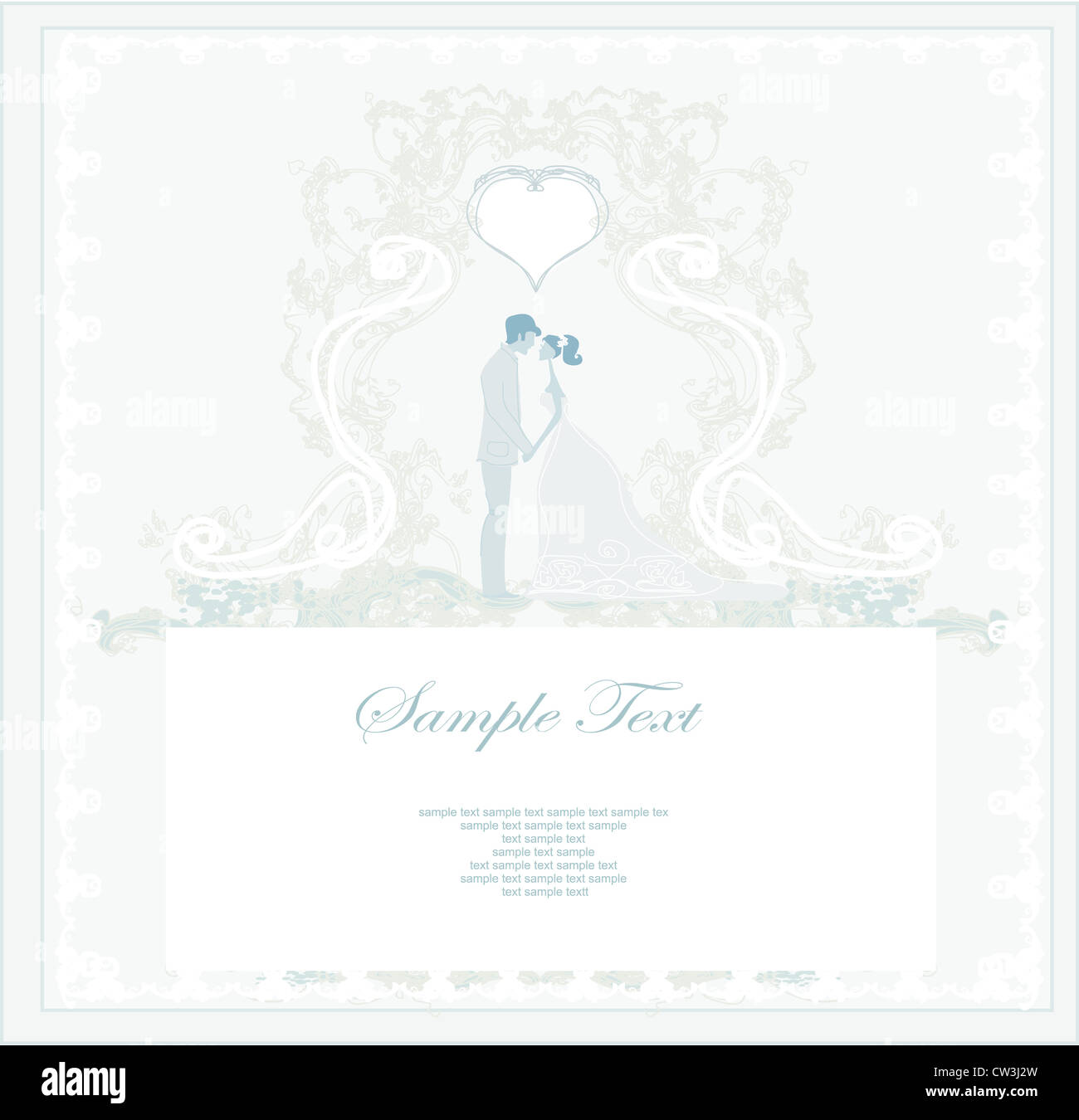 elegant wedding invitation with wedding couple Stock Photo - Alamy