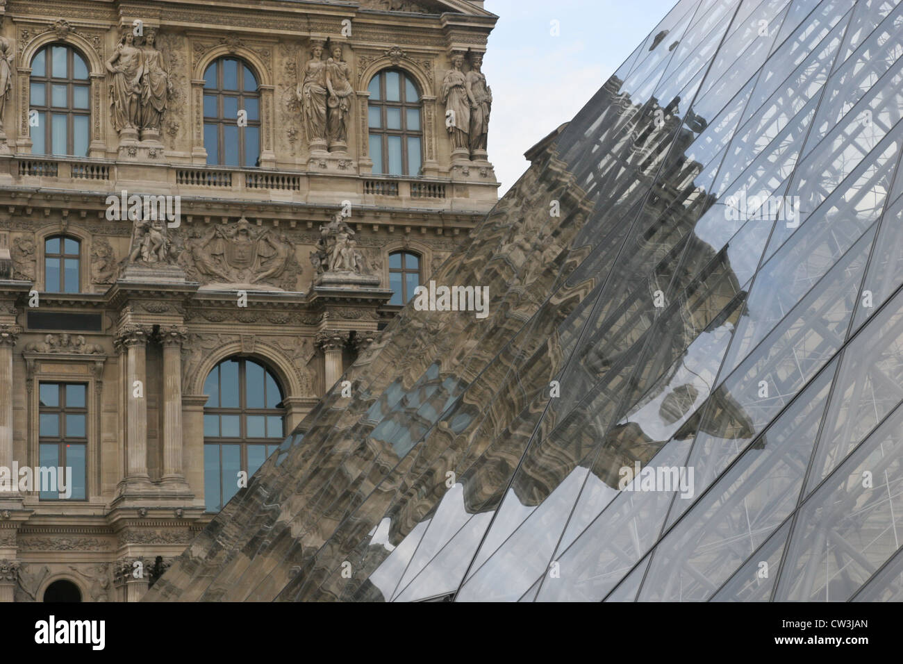 Reflection in the Pyrimid, Louvre, Paris Stock Photo - Alamy