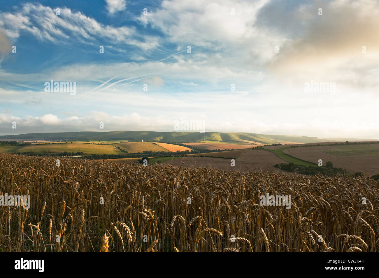 Looking towards Kingston Ridge on the South Downs from Lewes, East ...