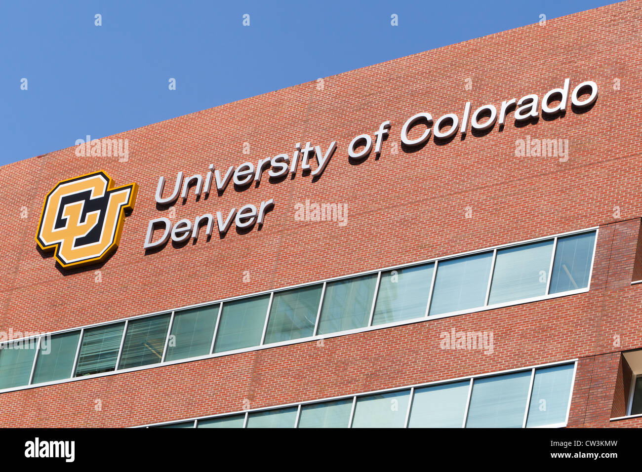 A sign depicting the location of the University of Colorado at Denver ...