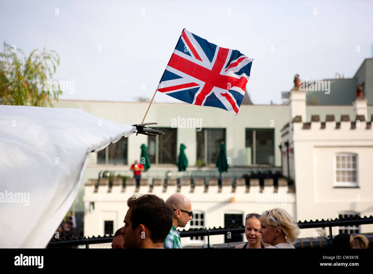 London,11/08/2012, British Flag waving in Camden Town, London 11/08 ...