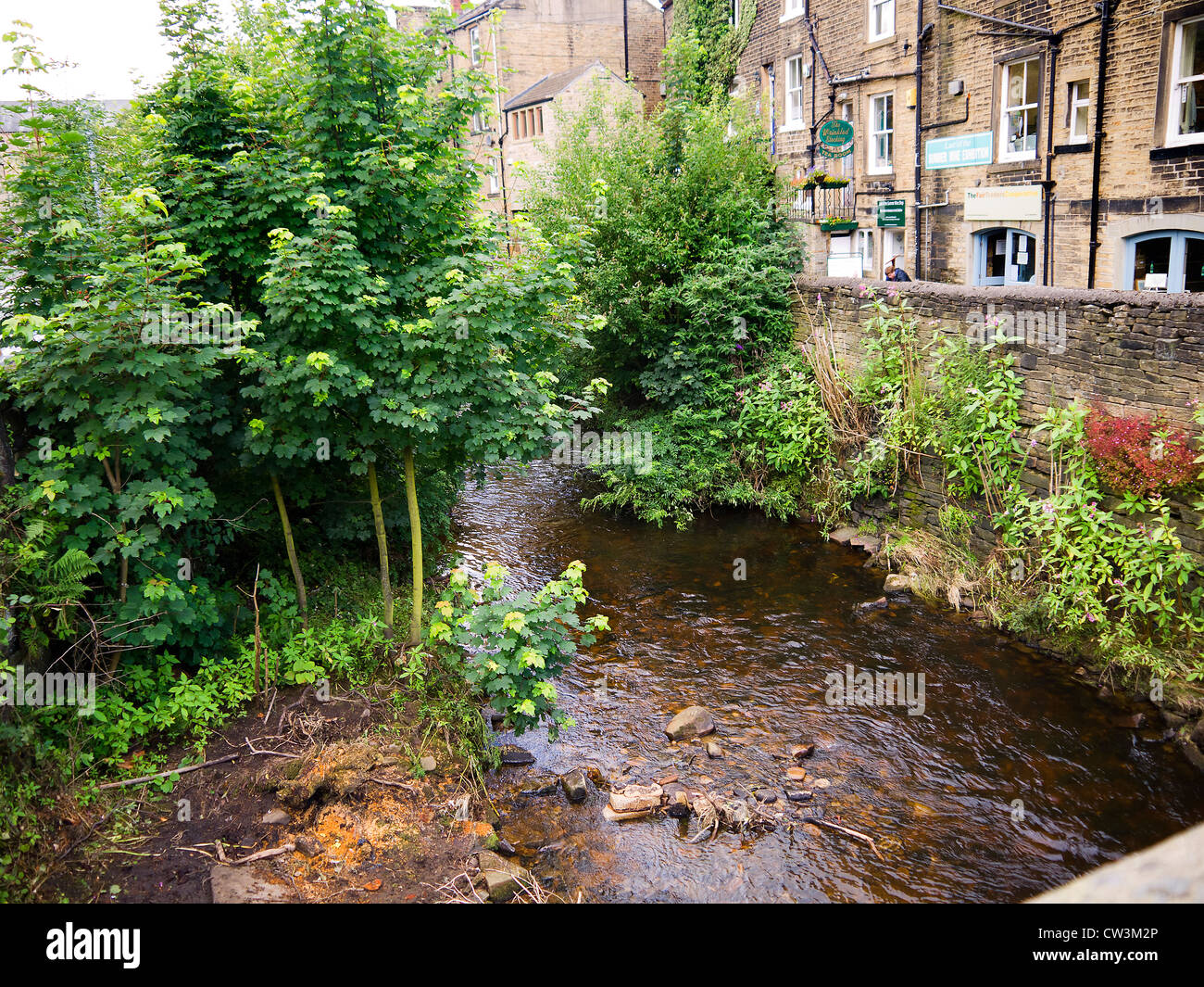River through Holmfirth, the Last of the Summer Wine Country in West ...