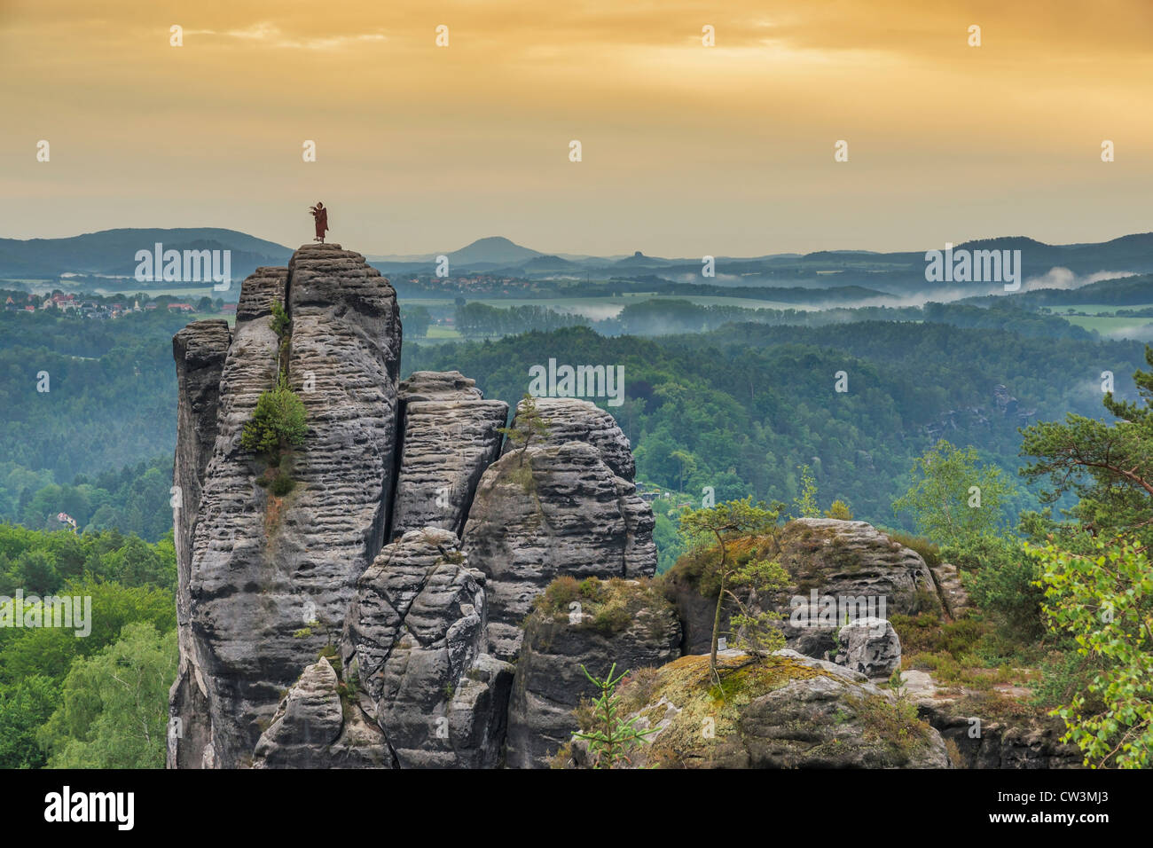 View to the rock Moench also Moenchstein (monk or monkstone), Saxon ...