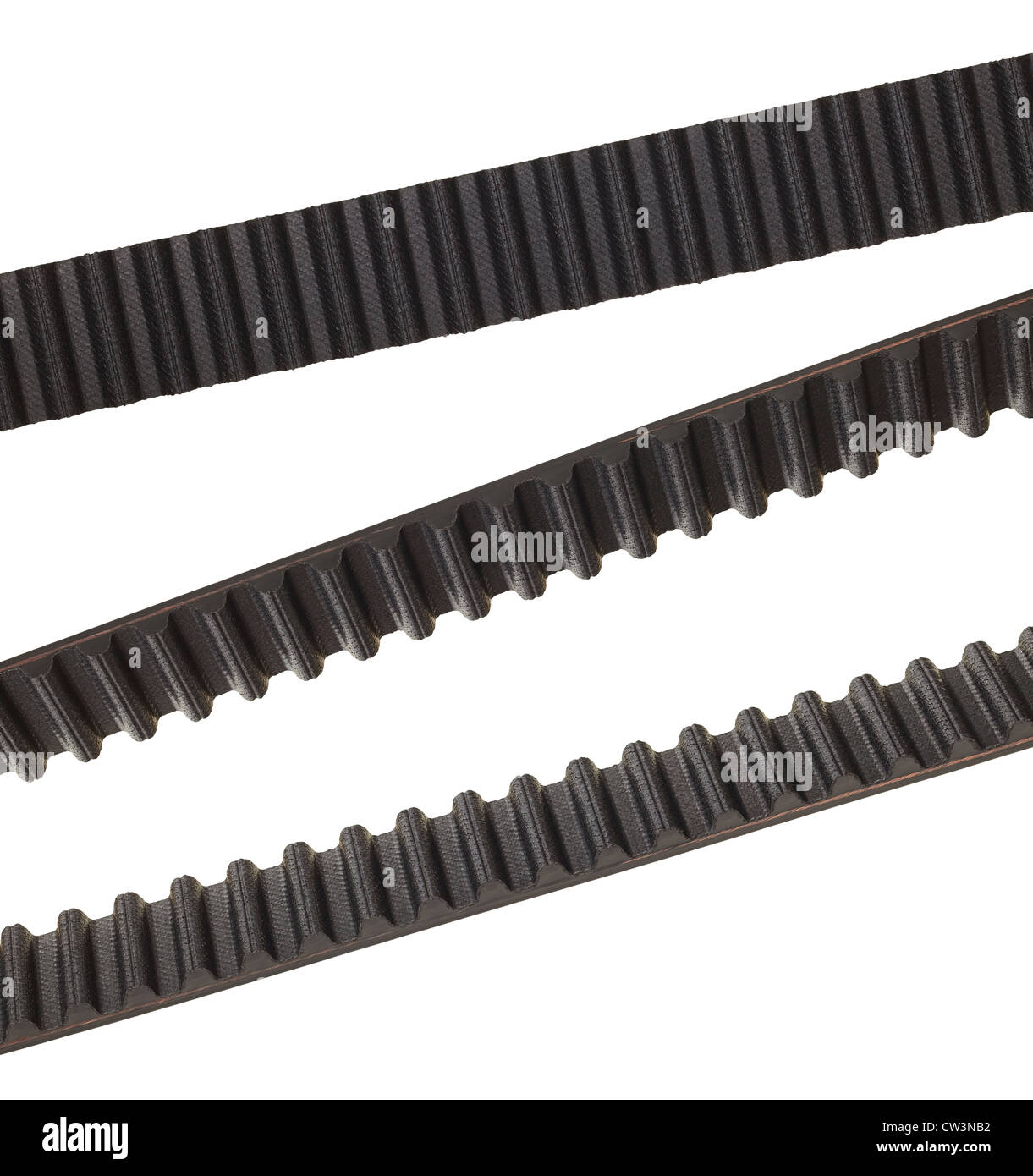 A car timing belt isolated on white background Stock Photo - Alamy