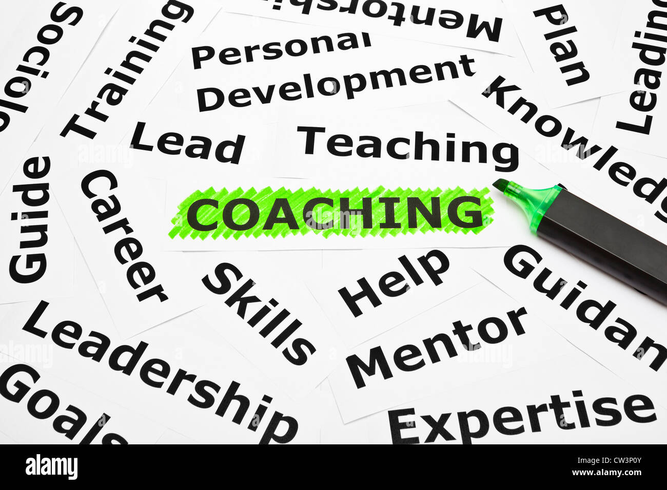 Coaching concept related words hi-res stock photography and images - Alamy