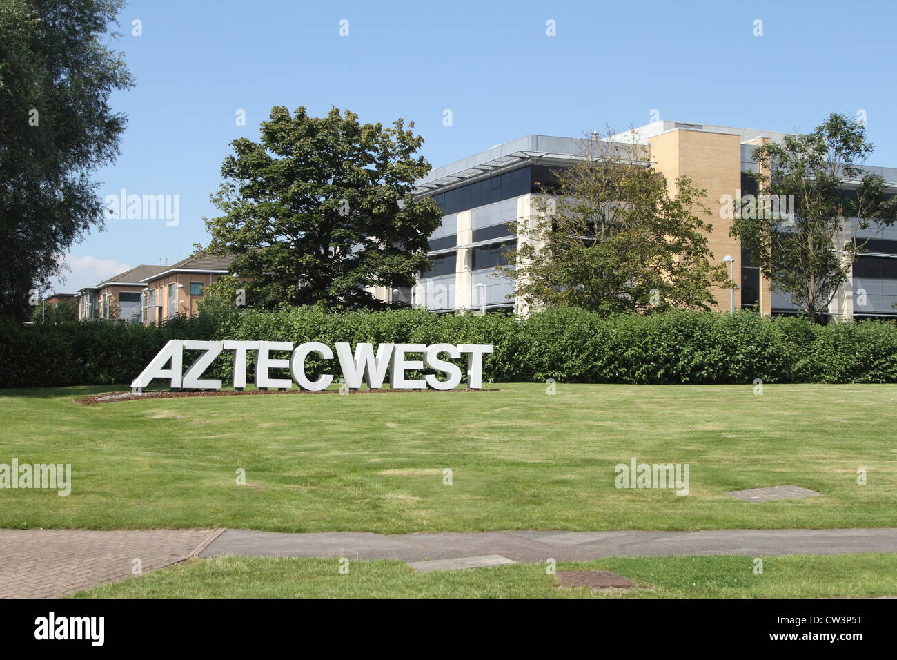 Sign for the Aztec West commercial area in North Bristol Stock Photo ...