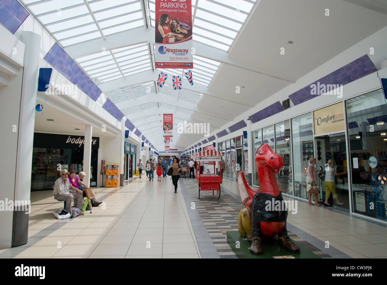 Interior of The Kingsway Shopping Centre, Newport, South Wales Stock ...