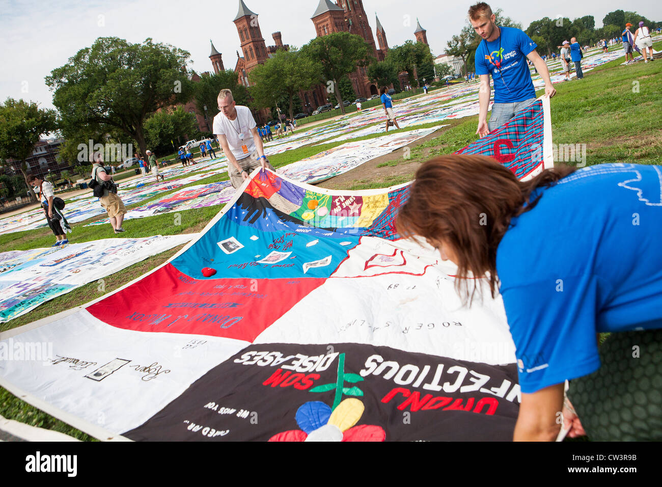 The AIDS Quilt display on the National Mall in Washington, DC Stock ...