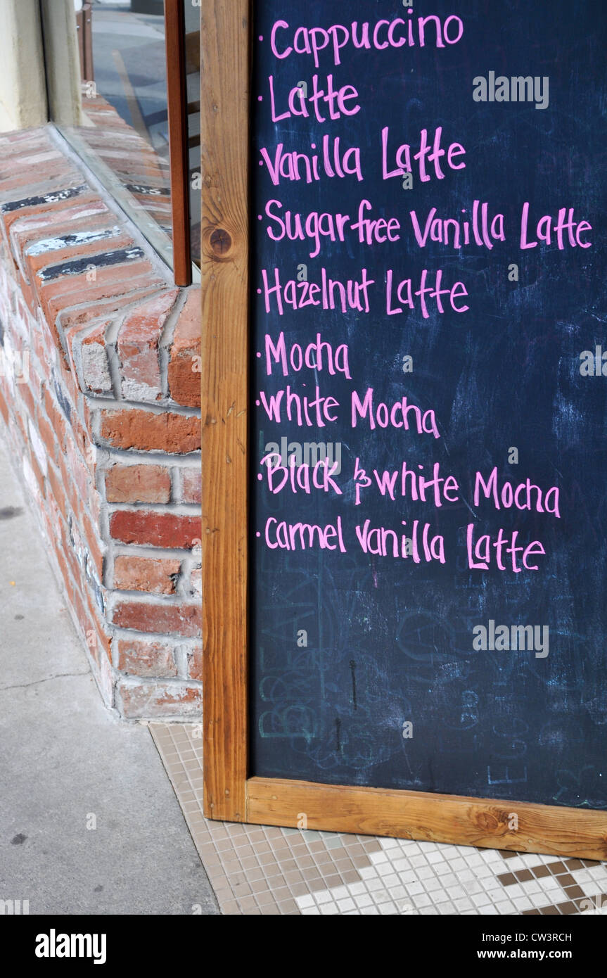 Coffee Chalk Board Sign Stock Photo - Alamy