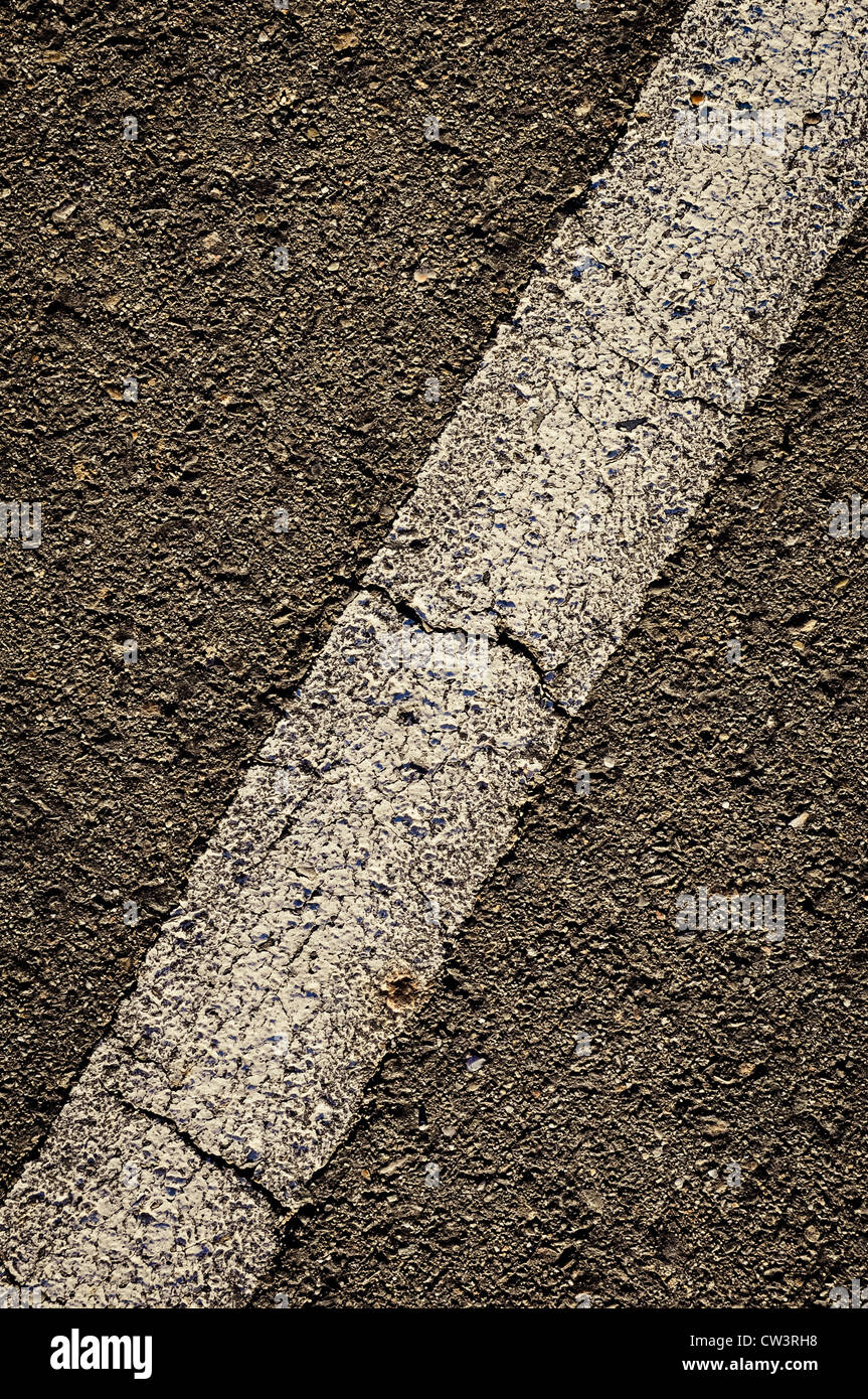 Diagonal Stripe in Asphalt Stock Photo - Alamy
