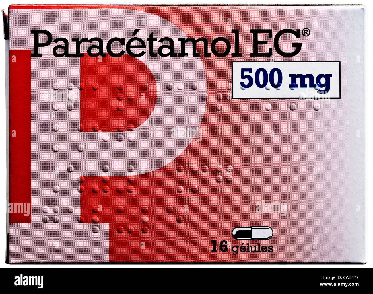 Paracetamol medicine packaging with Braille markings - France Stock ...