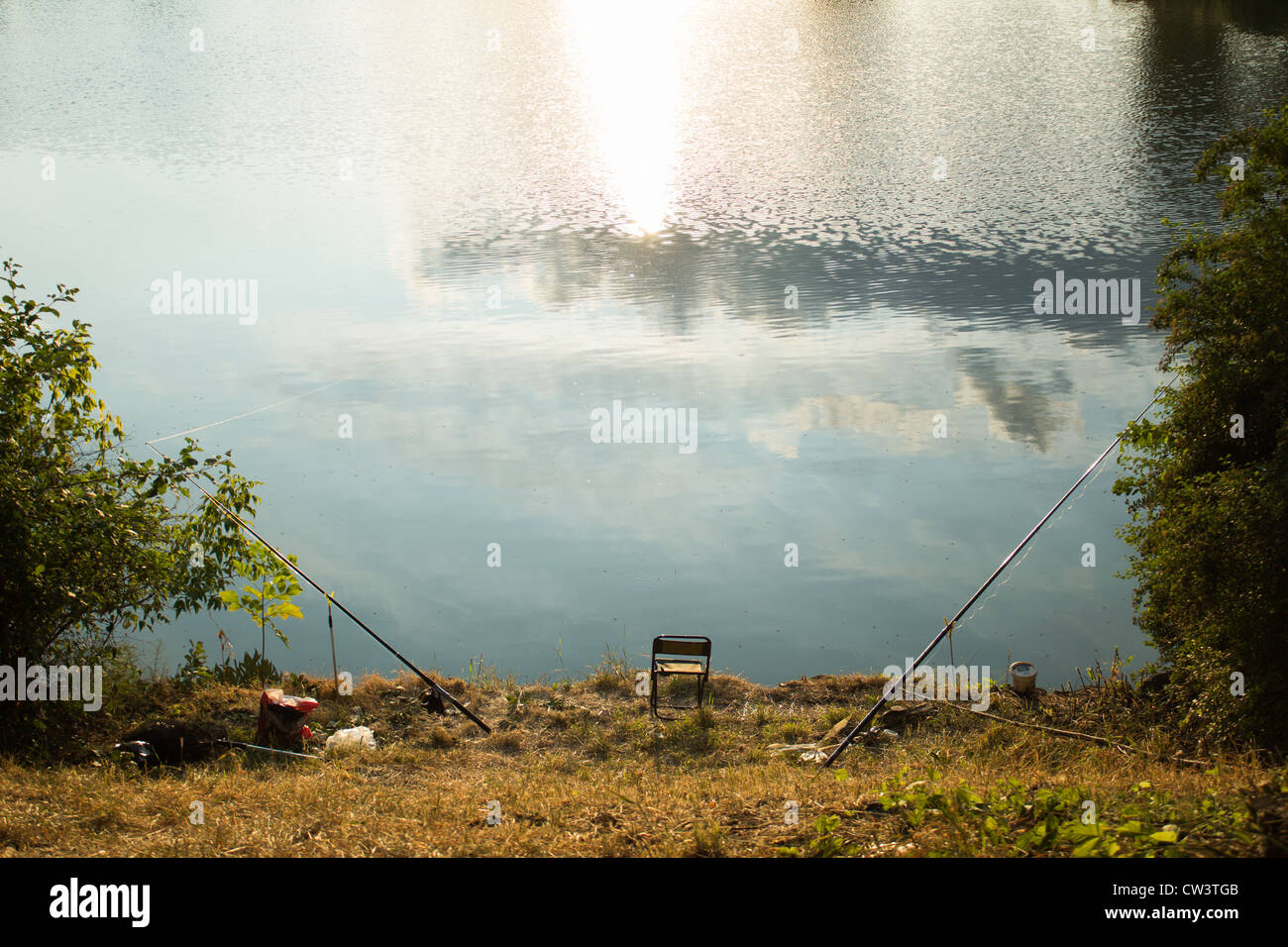 Chair fishing rod on beach hi-res stock photography and images - Alamy