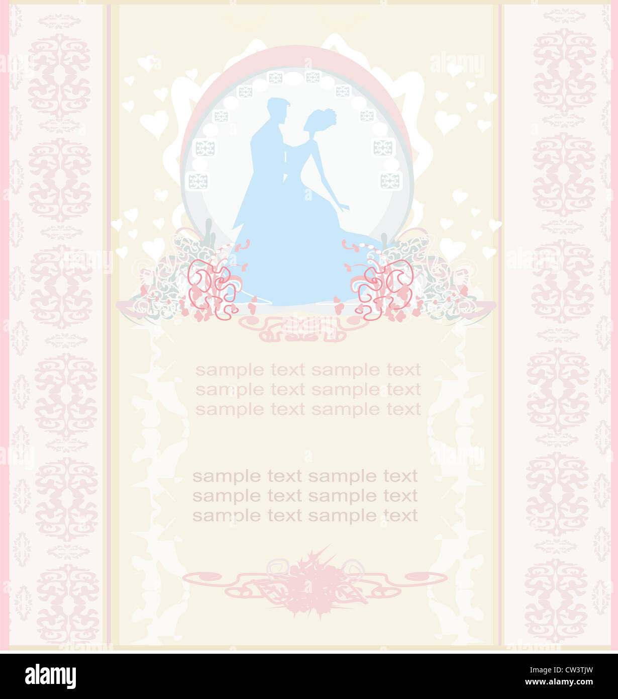 Ballroom dancers - invitation with couple dancers Stock Photo - Alamy