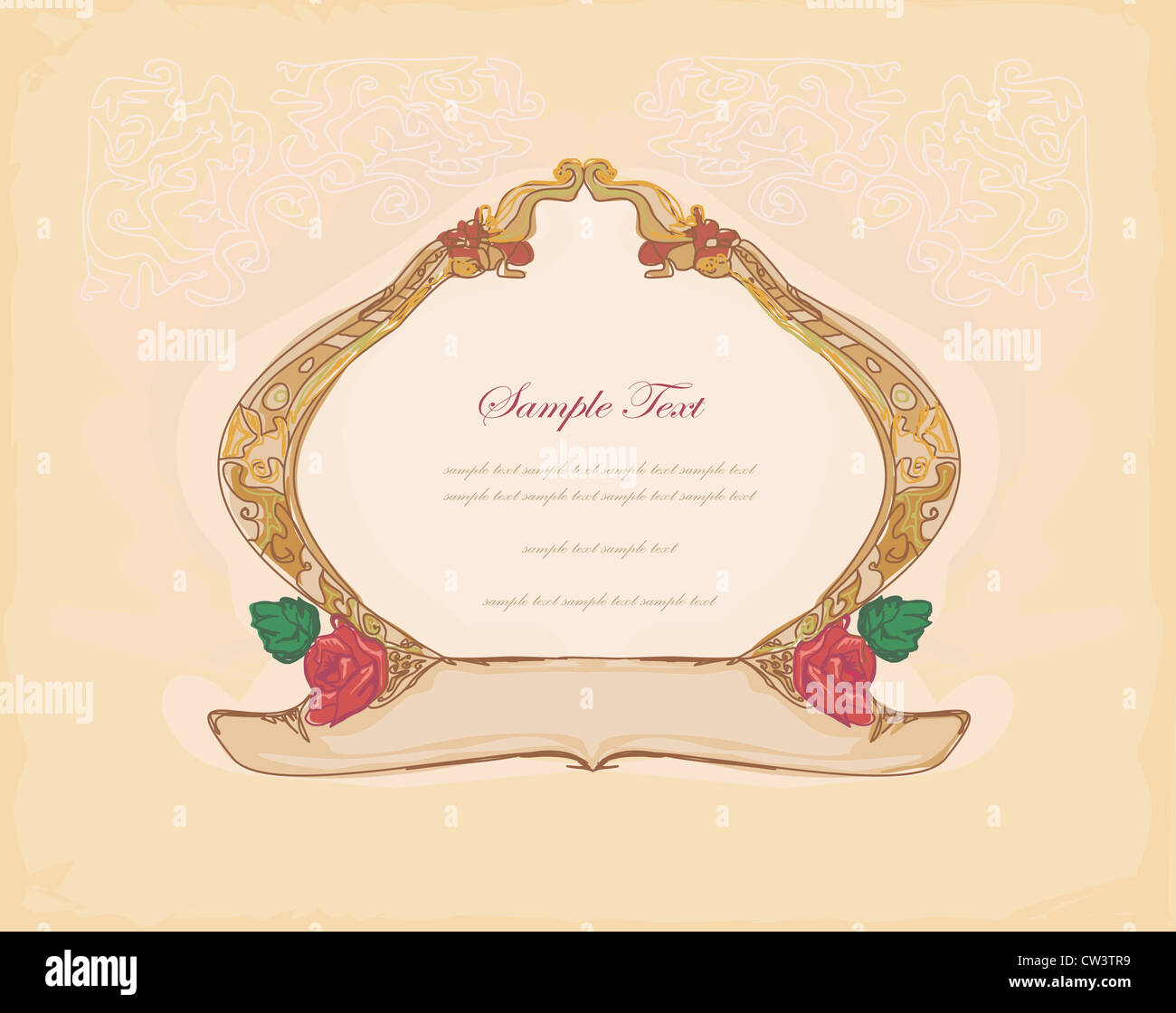 Grunge Frame For Congratulation With Flowers Stock Photo - Alamy