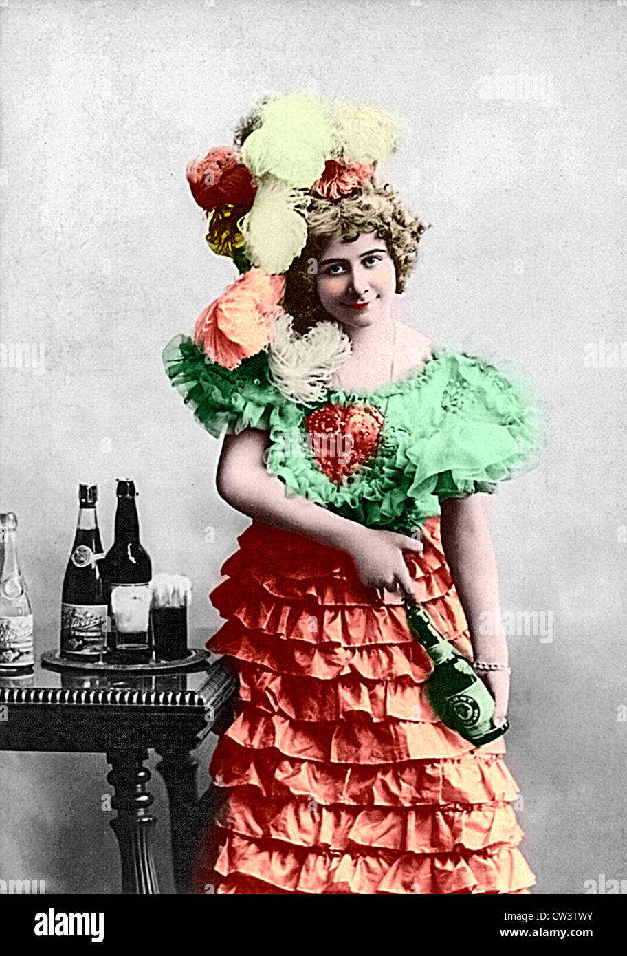 Retro woman drinking wine hi-res stock photography and images - Alamy