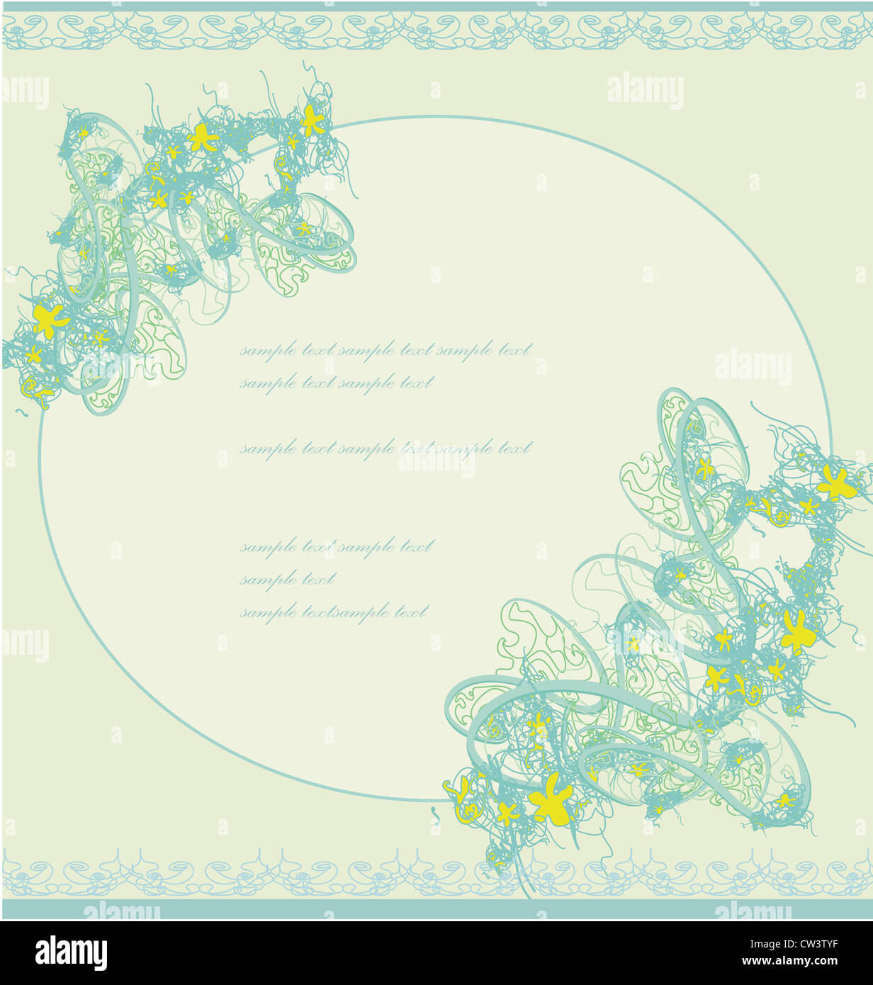 abstract floral frame with space for your text Stock Photo - Alamy
