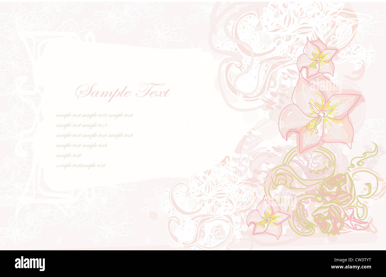 romantic flower background invitation card Stock Photo - Alamy