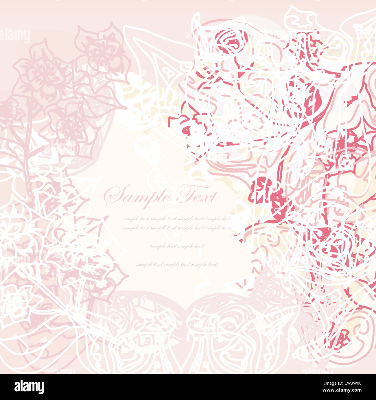 romantic flower background invitation card Stock Photo - Alamy
