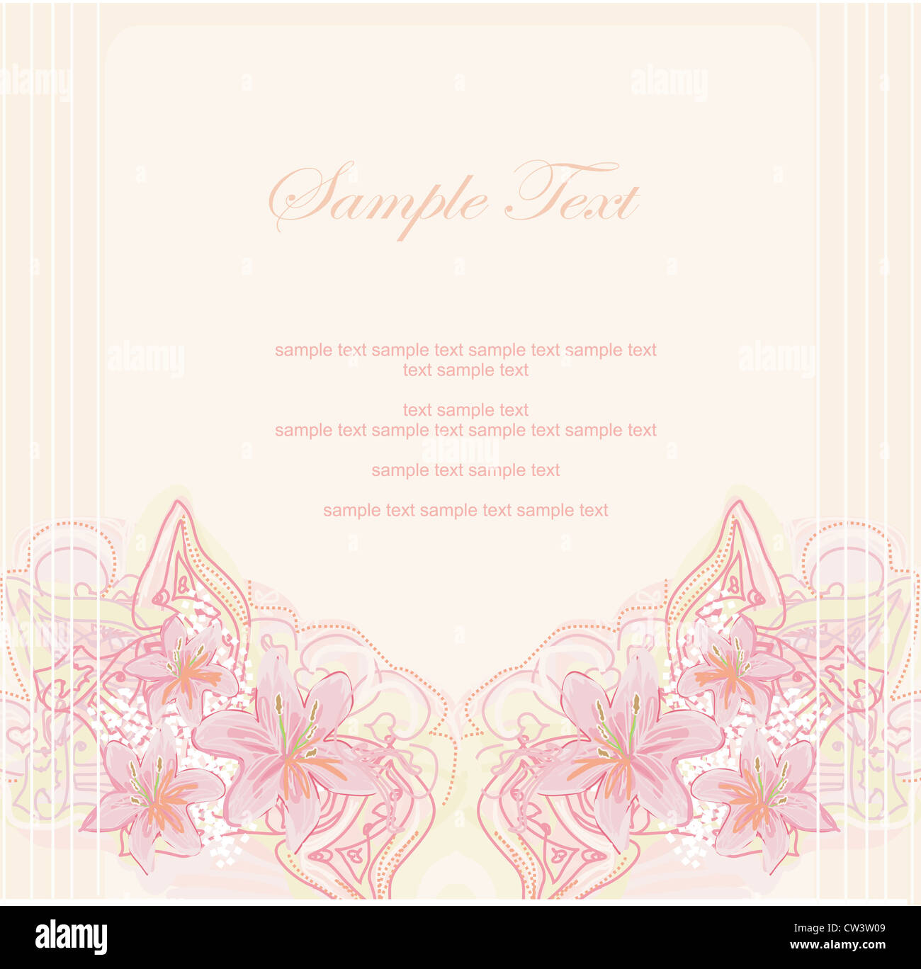 romantic flower background invitation card Stock Photo - Alamy