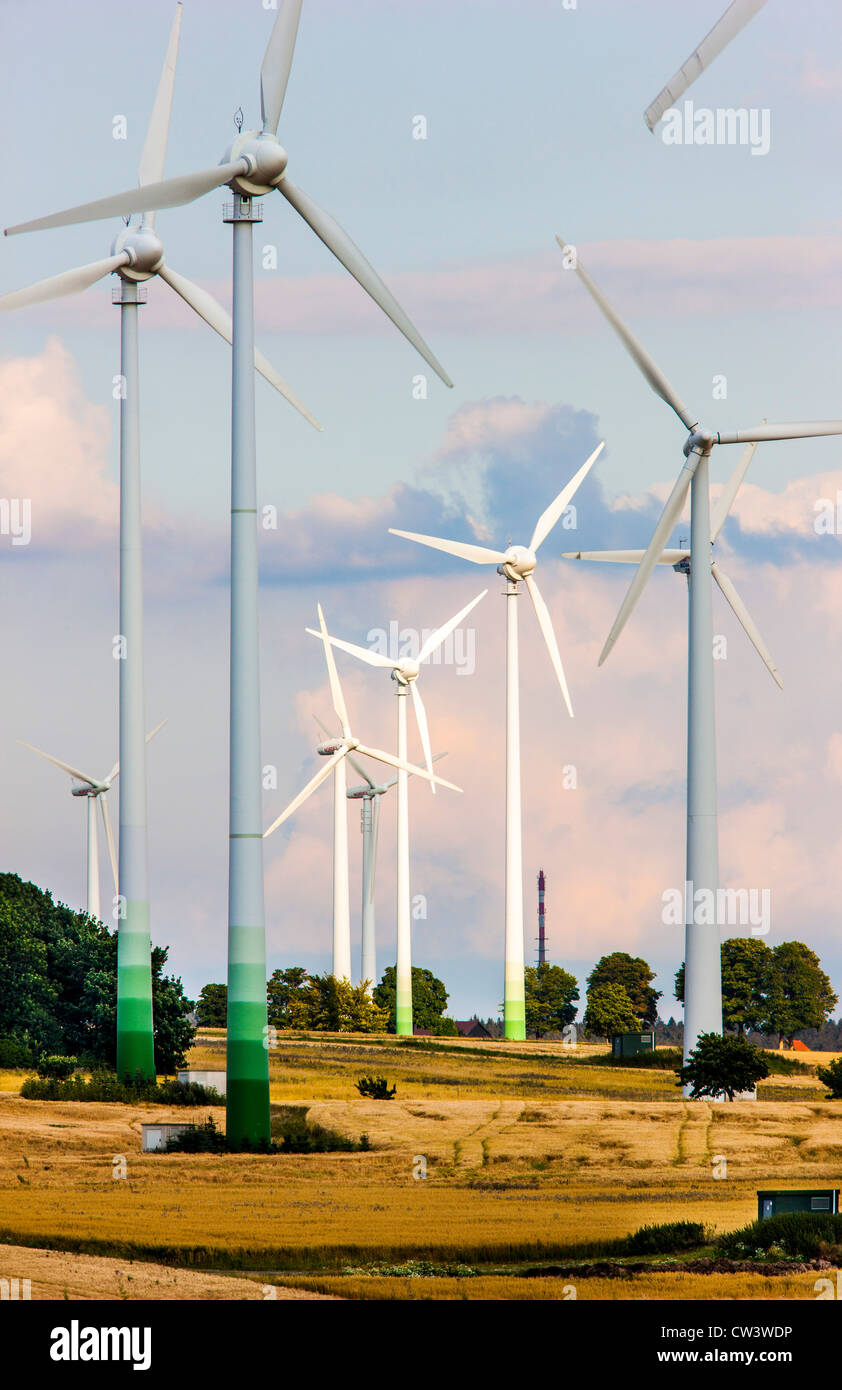 Wind turbines, wind power park, alternative energy production. Meerhof ...