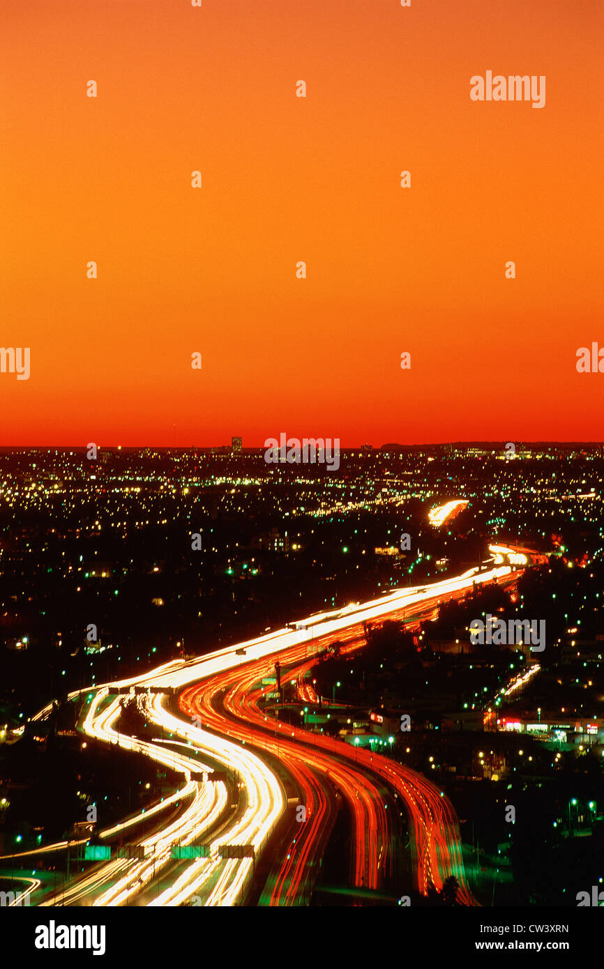 Harbor Freeway at night, Los Angeles, California Stock Photo - Alamy