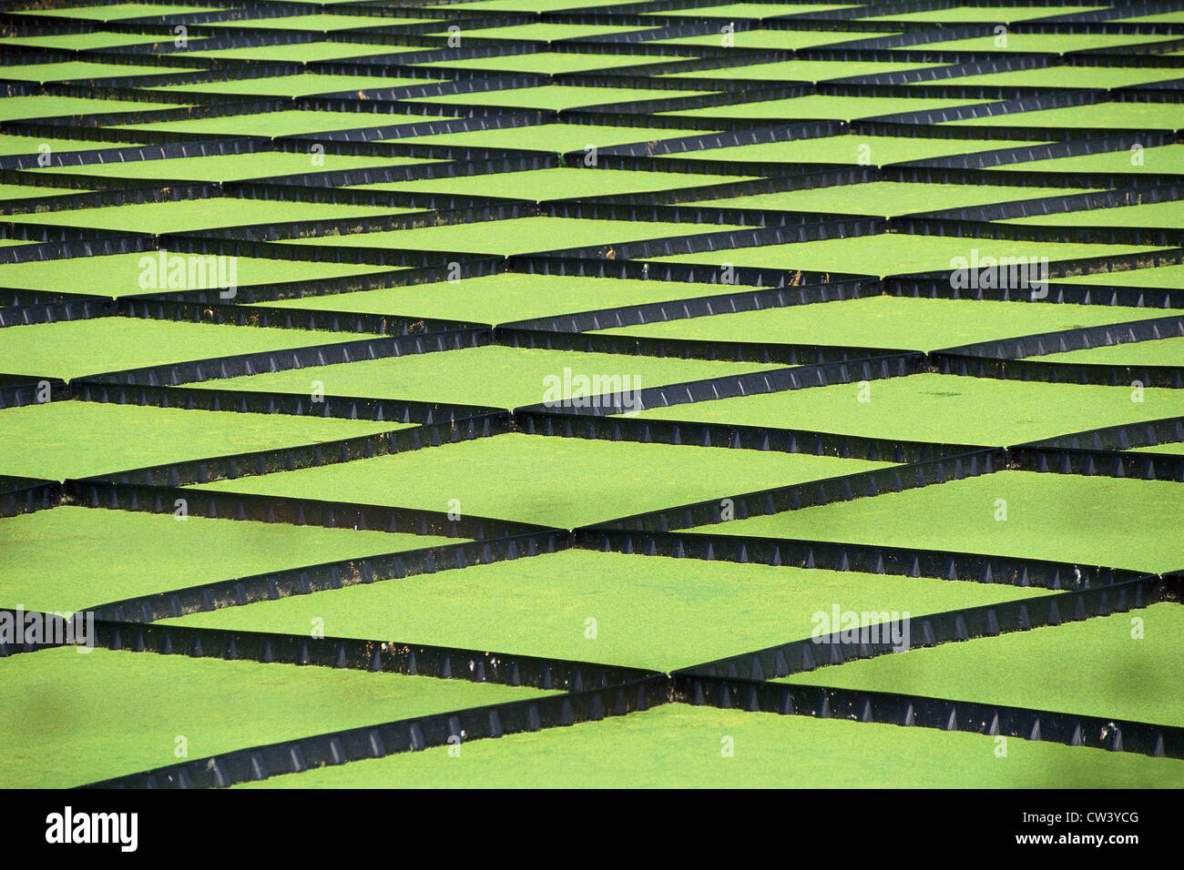 Diamond pattern at water treatment plant Stock Photo - Alamy