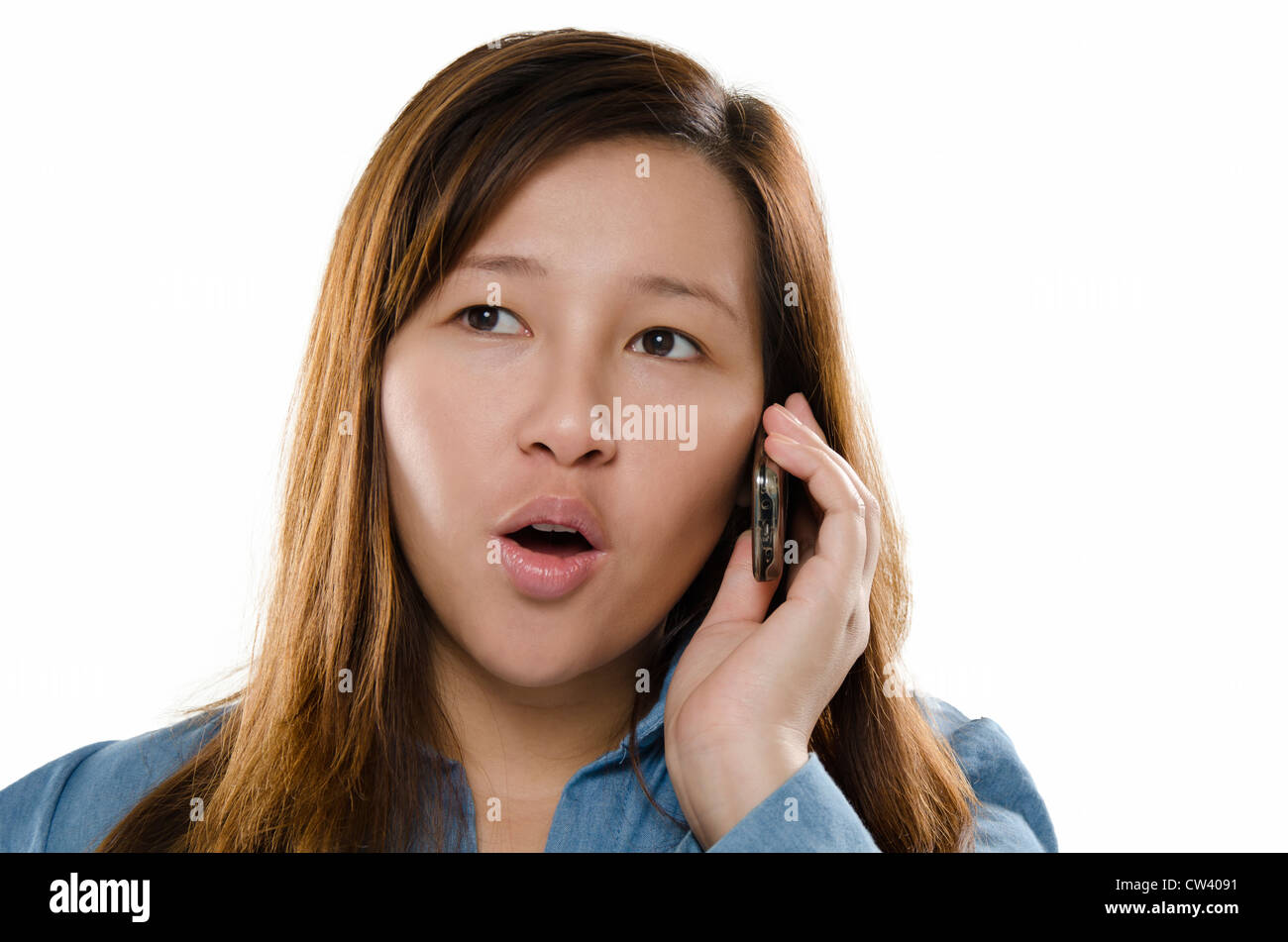Surprise on the phone Stock Photo - Alamy