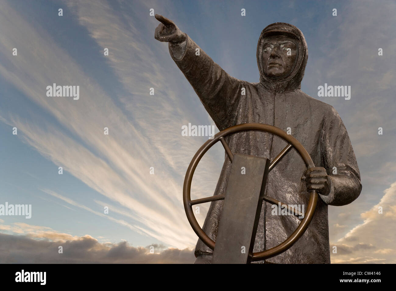 Low angle view of a fisherman's statue, Rotary Waterfront Park, Prince ...