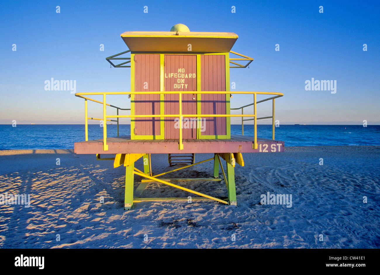 Lifeguard house on south beach, Miami Beach, Florida Stock Photo - Alamy