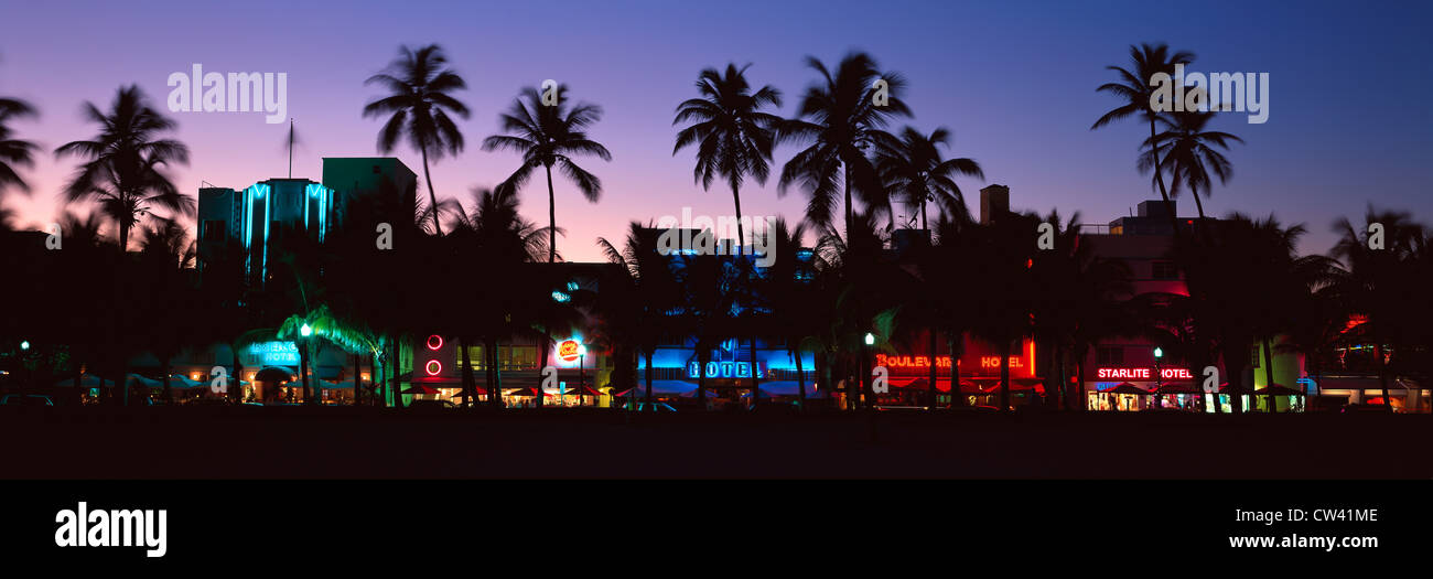 ?SOBE? south beach at night, Miami Beach, Florida Stock Photo - Alamy