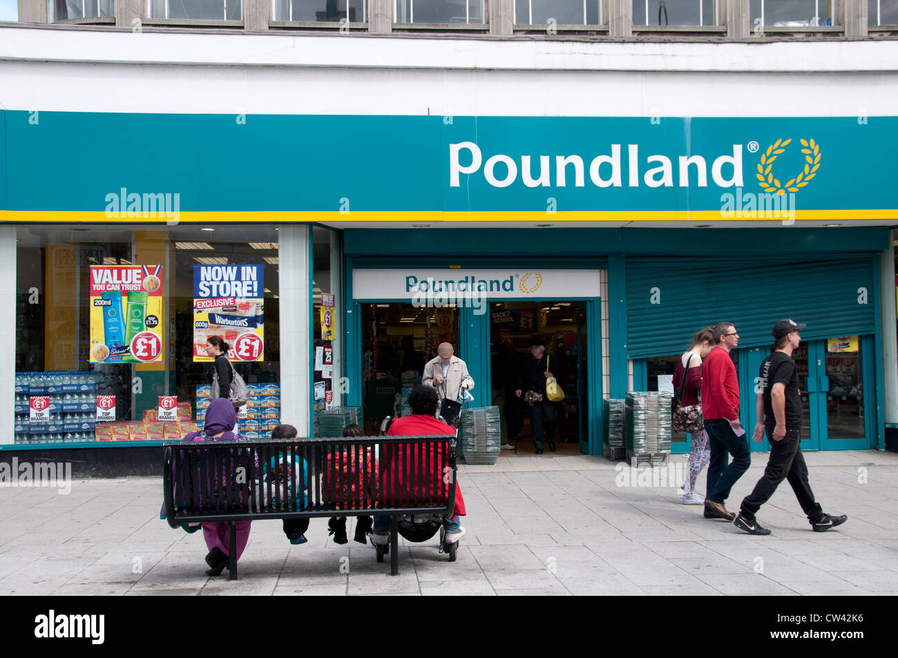 East Ham High Street, London Borough of Newham. Poundland Stock Photo ...