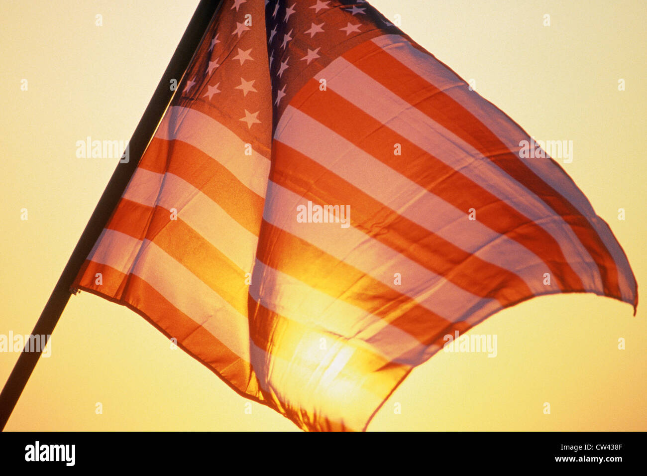 American flag at sunset Stock Photo - Alamy