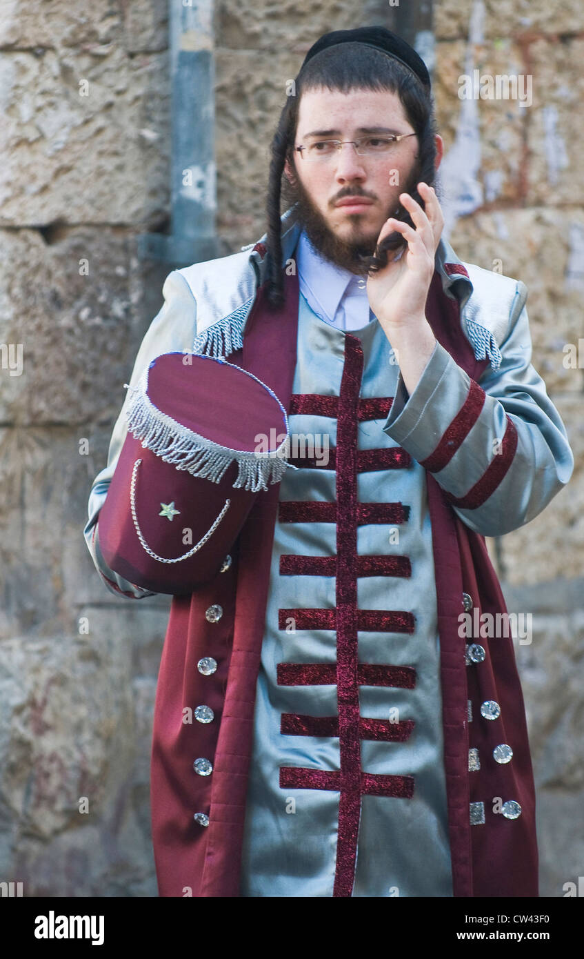 Ultra Orthodox man during Purim in Mea Shearim Jerusalem Stock Photo ...