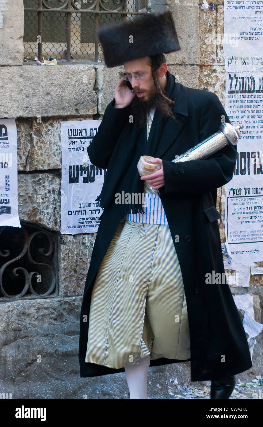 Ultra Orthodox man during Purim in Mea Shearim Jerusalem Stock Photo ...