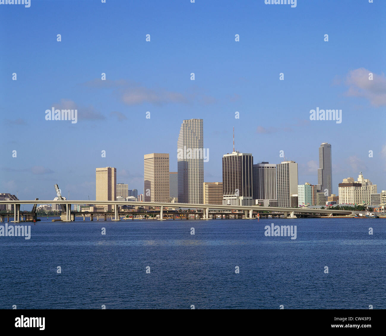 Miami skyline and water Stock Photo - Alamy