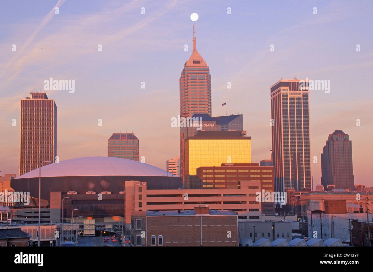 Downtown Indianapolis at Sunrise, Indianapolis, Indiana Stock Photo - Alamy