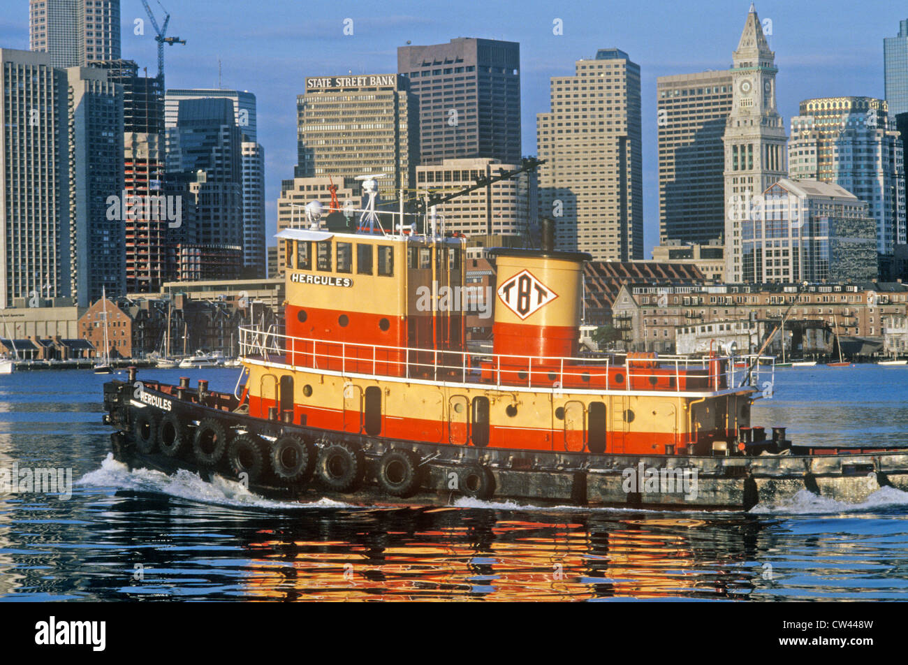 Tugboat in Boston Harbor, Boston, Massachusetts Stock Photo - Alamy