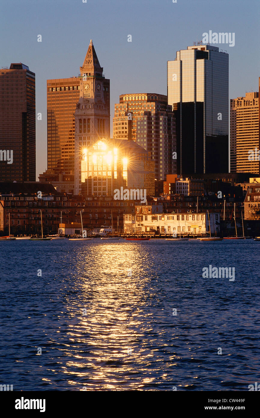 Boston buildings reflecting early morning sunlight Stock Photo - Alamy