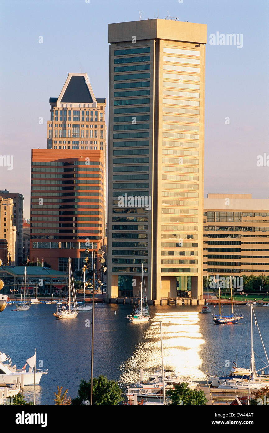 Inner Harbor & Trade Center building, Baltimore, MD Stock Photo - Alamy