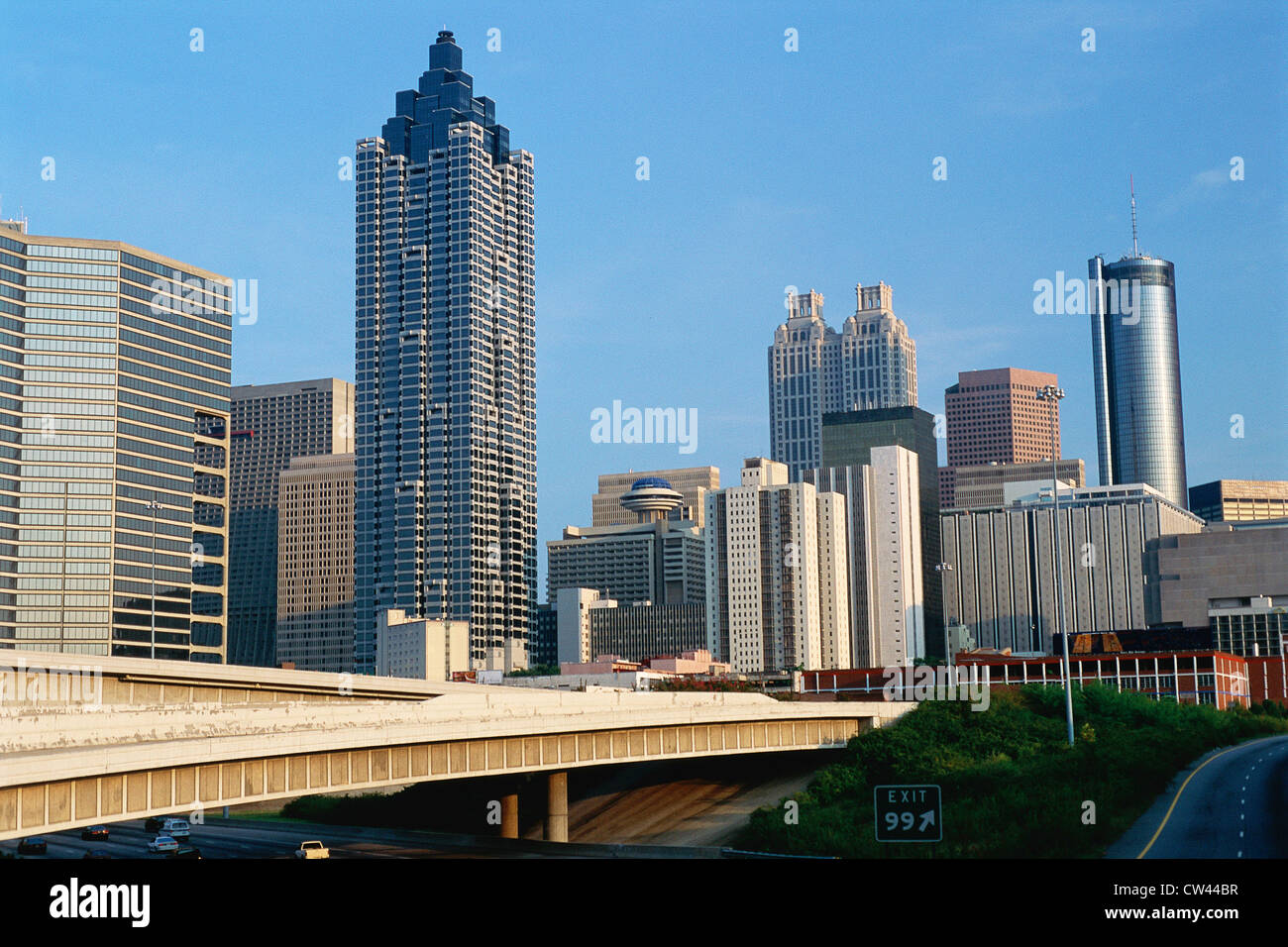 Atlanta buildings under blue skies Stock Photo - Alamy