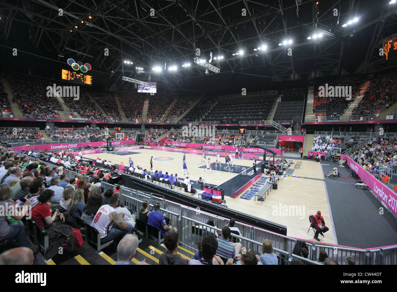 BASKETBALL ARENA AT THE LONDON 2012 OLYMPIC GAMES CALLED THE CUBE Stock ...