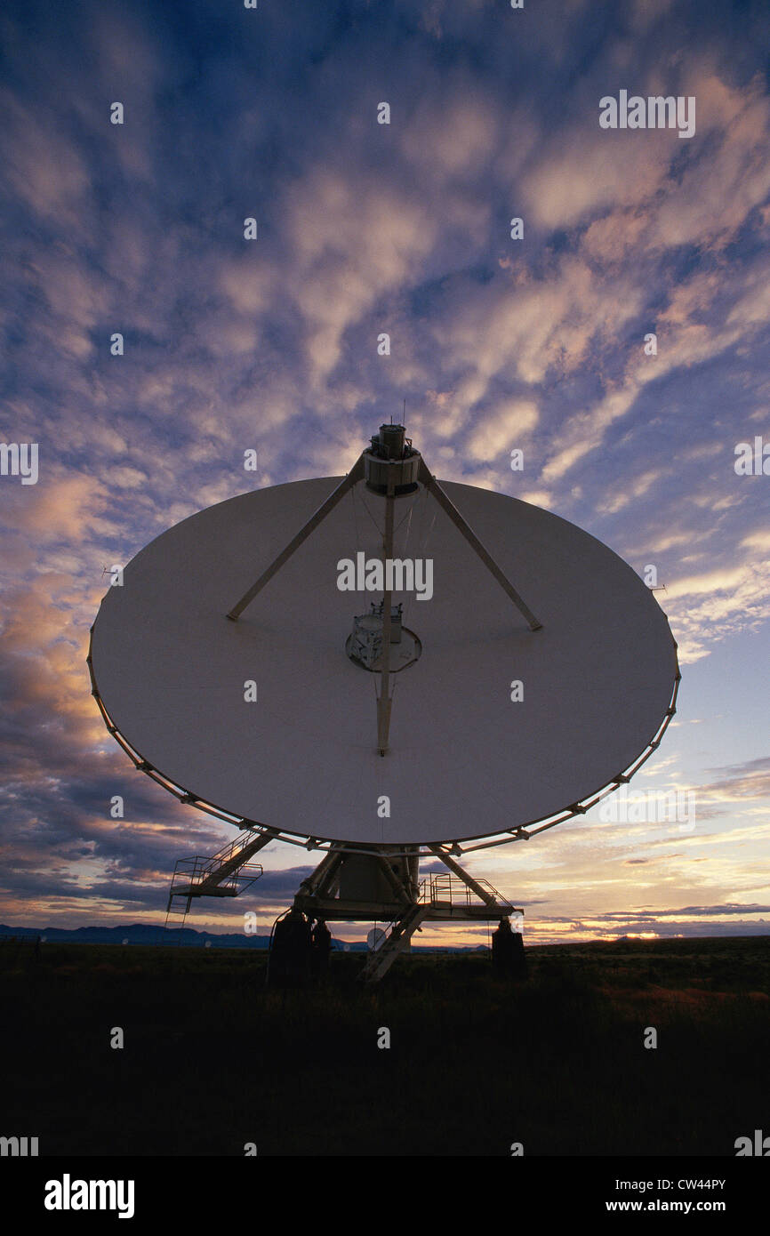 VLA Very Large Array radio telescope dish at dusk Stock Photo - Alamy