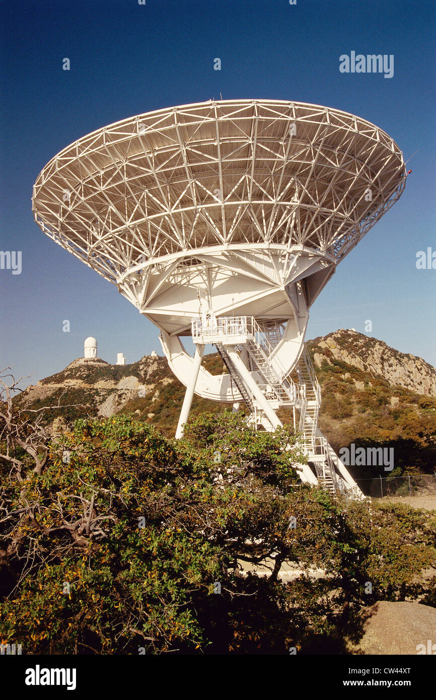 Array/satellite dish facing upright Stock Photo - Alamy