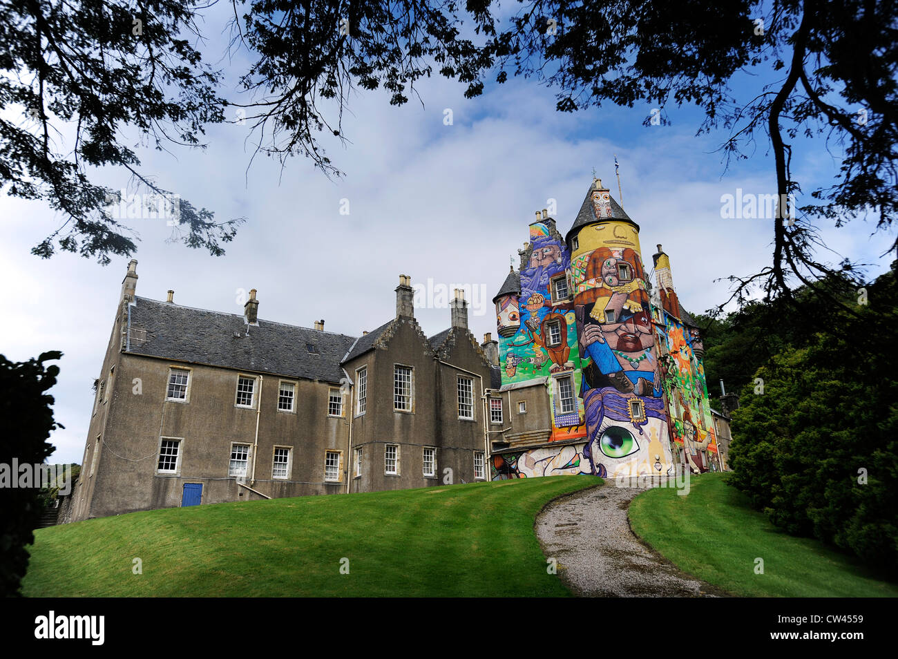 Kelburn Castle Ayrshire Scotland house graffiti art artist country ...