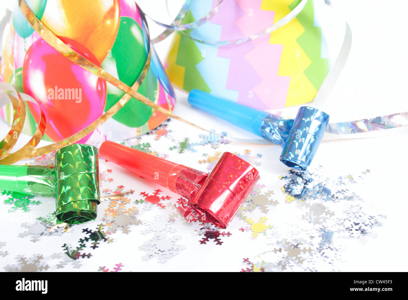 party items. photo on the white background Stock Photo - Alamy