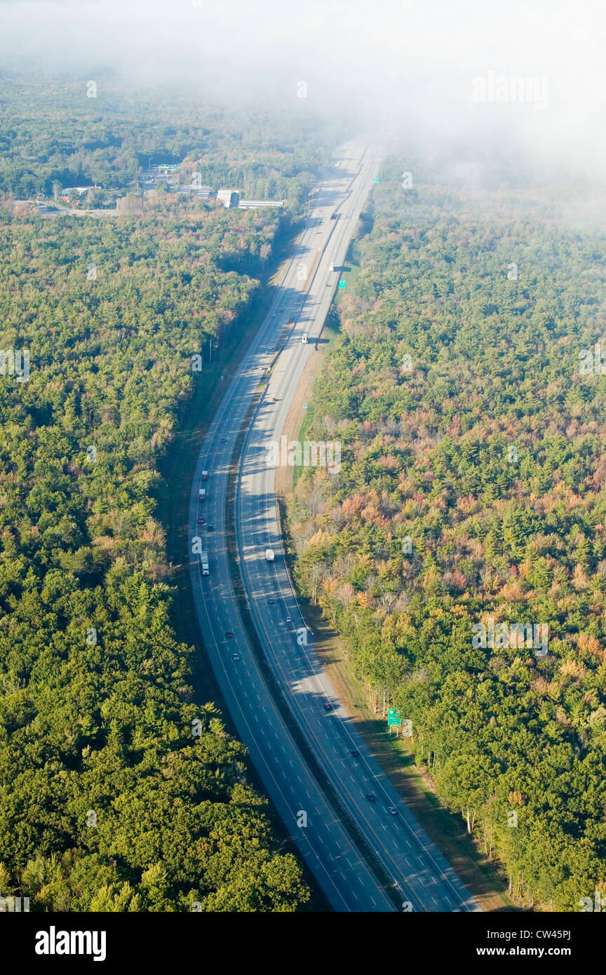 Fog along an interstate highway in Maine Stock Photo - Alamy